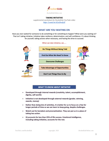 Worksheets For SEL Lessons | RocketKids